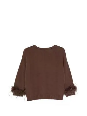 PHILO-SOFIE Feather-trimmed Knit Sweater