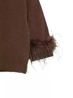 PHILO-SOFIE Feather-trimmed Knit Sweater