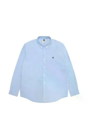 AAPE BY *A BATHING APE Logo-patch Button-down Shirt - Blue