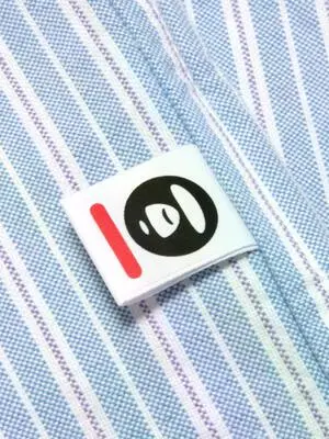 AAPE BY *A BATHING APE Vertical-stripe Logo-patch Shirt