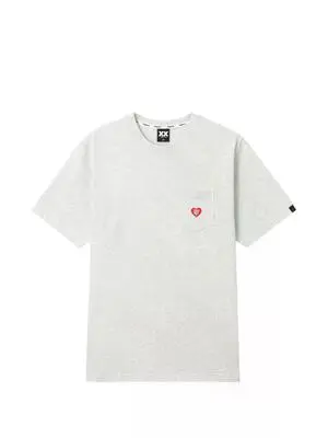 FINGERCROXX Heart-patch Pocket T-shirt - Grey