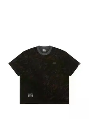 AAPE BY *A BATHING APE Aapeunvs Camouflage-print Embroidered T-shirt - Black