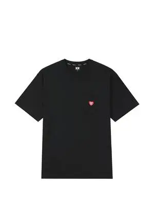 FINGERCROXX Heart-patch Cotton T-shirt - Black