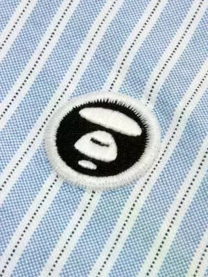 AAPE BY *A BATHING APE Moonface Vertical-stripe Logo-patch Shirt