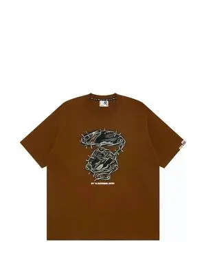 AAPE BY *A BATHING APE Aapeunvs Moonface Graphic-print Cotton T-shirt - Brown