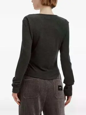 MUSIUM DIV. Cut-out Logo-embroidered T-shirt
