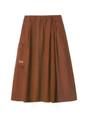 FINGERCROXX Elasticated-waist Midi Skirt - Brown