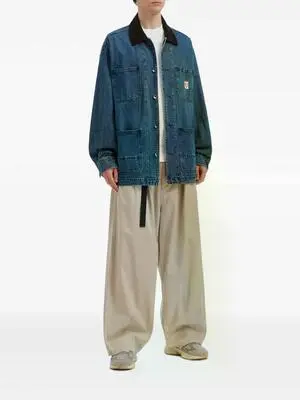 FINGERCROXX Contrast-collar Denim Jacket