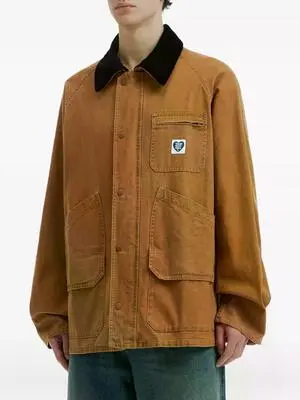 FINGERCROXX Corduroy-collar Logo-patch Jacket