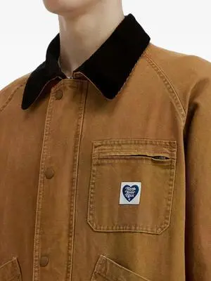 FINGERCROXX Corduroy-collar Logo-patch Jacket