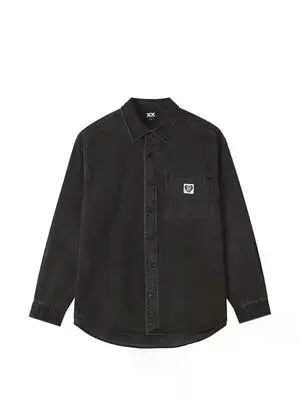 FINGERCROXX Logo-patch Button-down Shirt Jacket - Black