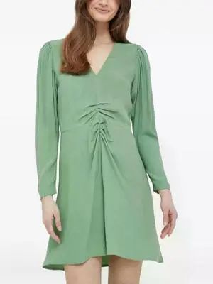 BENETTON Long-sleeved Gathered Mini Dress