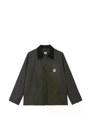 FINGERCROXX Corduroy-collar Patch-pocket Jacket - Grey