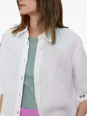 BENETTON Short Sleeve Shirt With Classic Collar - Silver