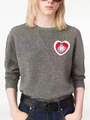 Stella McCartney Crochet Heart Wool Sweater