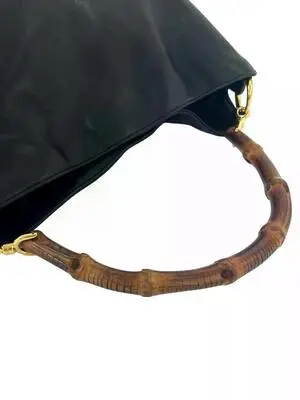 Gucci 20th Century Leather Bamboo Satchel