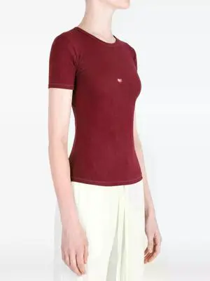 BASERANGE Ribbed Heart-cutout T-shirt