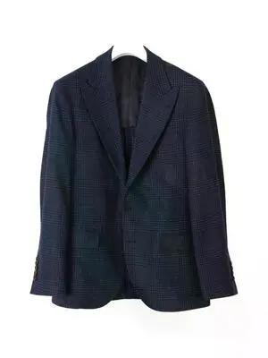 Brunello Cucinelli Prince Of Wales Check Single-breasted Blazer - Blue