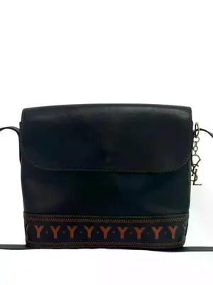 Saint Laurent 1980-1990 Leather Cutout Crossbody Bag - Black