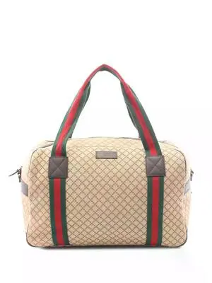 Gucci Gg Canvas Web Boston Bag