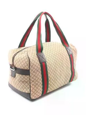 Gucci Gg Canvas Web Boston Bag