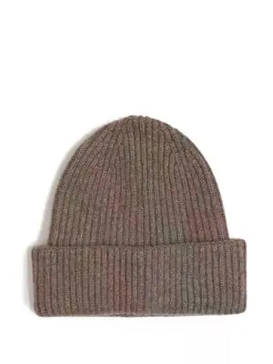 Fedeli Ribbed-knit Beanie Hat - Brown