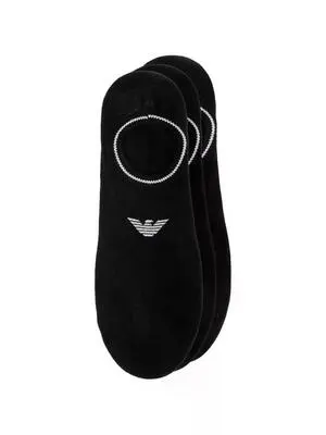 Emporio Armani Logo-embroidered No-show Socks - Black