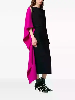 MSGM Asymmetrical Draped Midi Dress