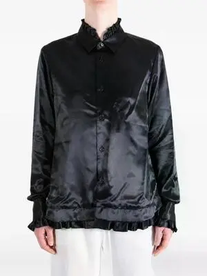 Noir Kei Ninomiya Ruffled-trim Satin Shirt