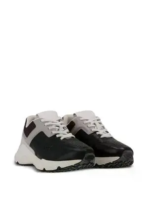 TOD'S Perforated-details Lace-up Panelled Sneakers - Black