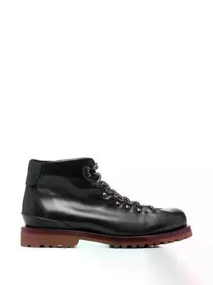 BUTTERO® Lace-up Leather Ankle Boots - Black