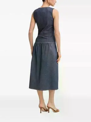 MORGAN Button-up Sleeveless Midi Dress