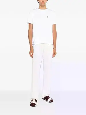 AGNES B. Logo-embroidered T-shirt - White