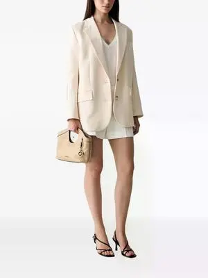 MORGAN Shory Interwoven-button Pleated Shorts