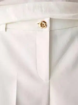 MORGAN Shory Interwoven-button Pleated Shorts