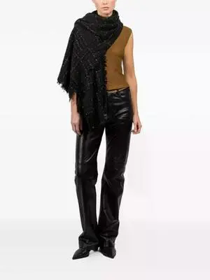Faliero Sarti New Diletta Frayed Check Scarf