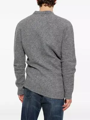 DIESEL® V-neck Jumper In Wrinkled Boiled Knit