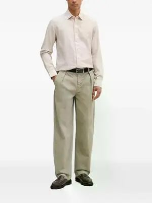 Michael Kors Cotton And Linen Slim-fit Shirt