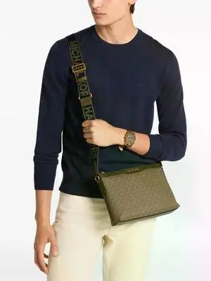Michael Kors Hudson Signature Logo Messenger Bag - Neutrals