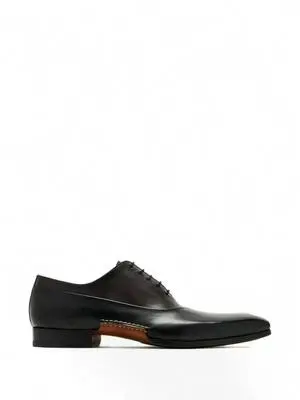 Magnanni Panelled Leather Lace-up Shoes - Black