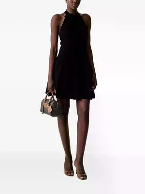 MORGAN Scalloped-edge Ribbed-knit Mini Dress