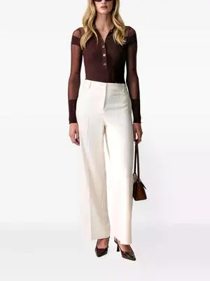 Patrizia Pepe Sheer-panelled Knitted Bodysuit