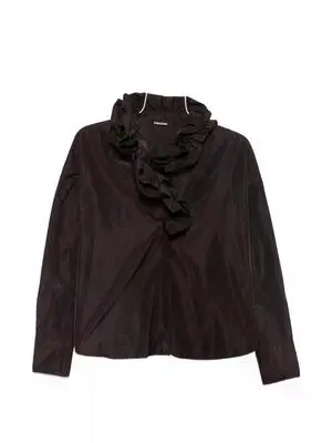 SUSANNE BOMMER Ruffled-collar Shirt - Brown