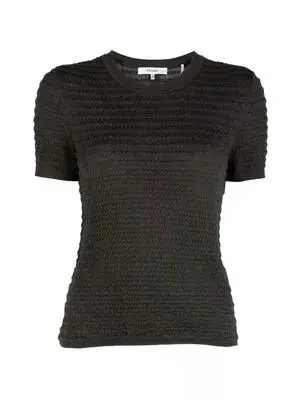 FRAME Smocked Short-sleeve Top - Brown