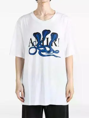 Amiri Cobra-print Logo-print T-shirt - White