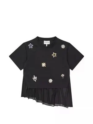 Munthe Vach Crystal-embellished Layered T-shirt - Black