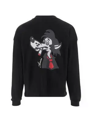 Amiri Wolf-print Logo-embroidered Sweater