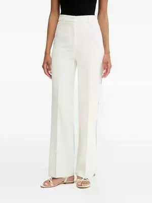 MORGAN High-waisted Pressed-crease Trousers - White