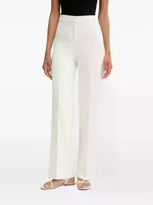 MORGAN High-waisted Pressed-crease Trousers - White