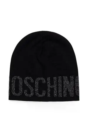 Moschino Logo-intarsia Beanie Hat - Black